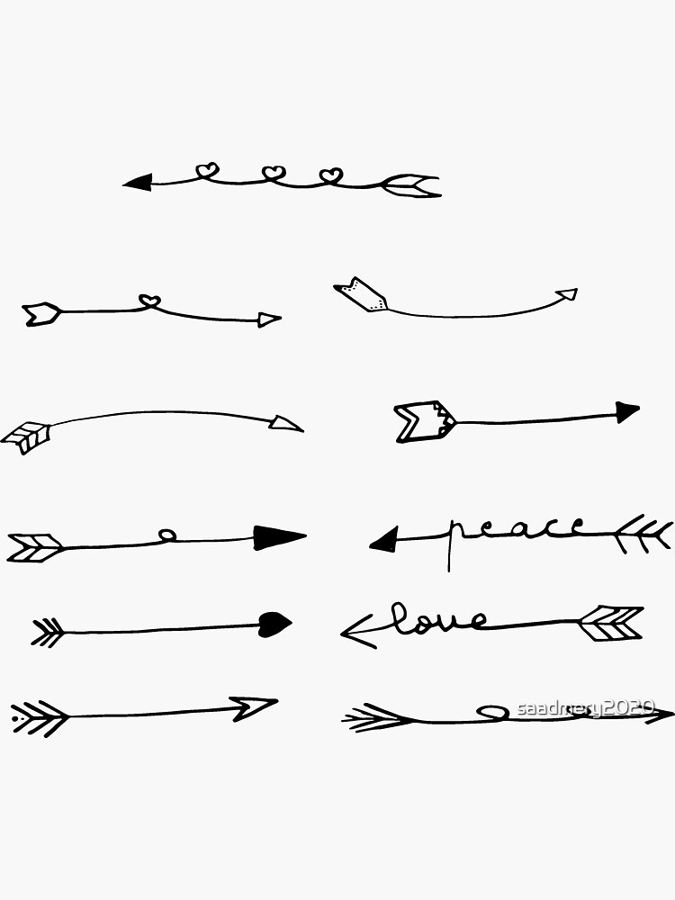 "Hand drawn Arrows Sticker Pack" Sticker by saadmery2020 | Redbubble