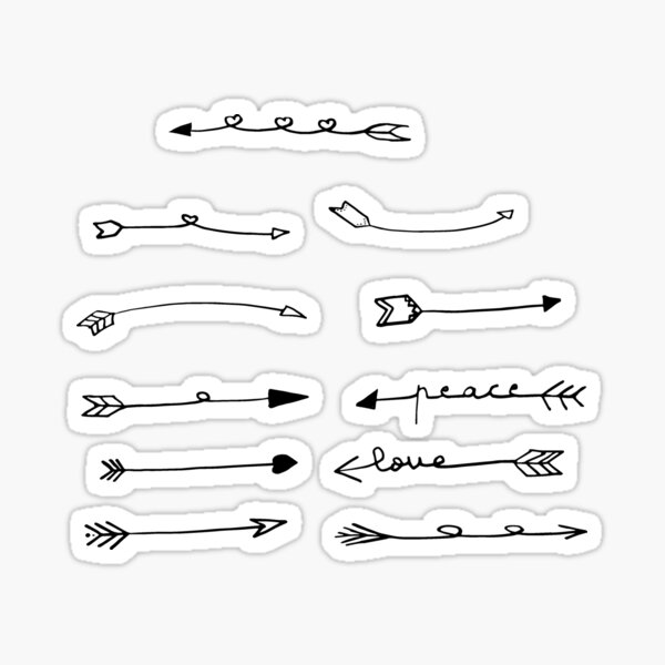 "Hand drawn Arrows Sticker Pack" Sticker by saadmery2020 | Redbubble