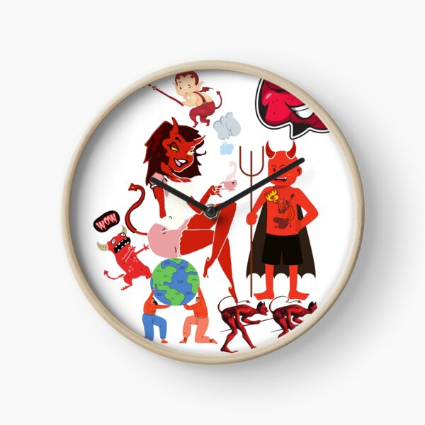 "The Satan Devil" Clock for Sale by Royalswisss | Redbubble