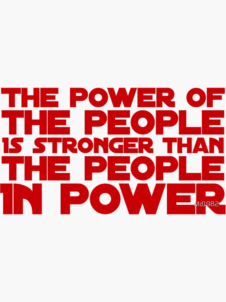 "People power " Sticker for Sale by Md1982 | Redbubble