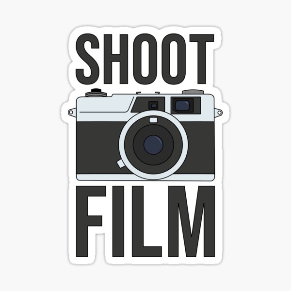 "Shoot Film Retro Rangefinder Camera" Sticker by lgillingham | Redbubble