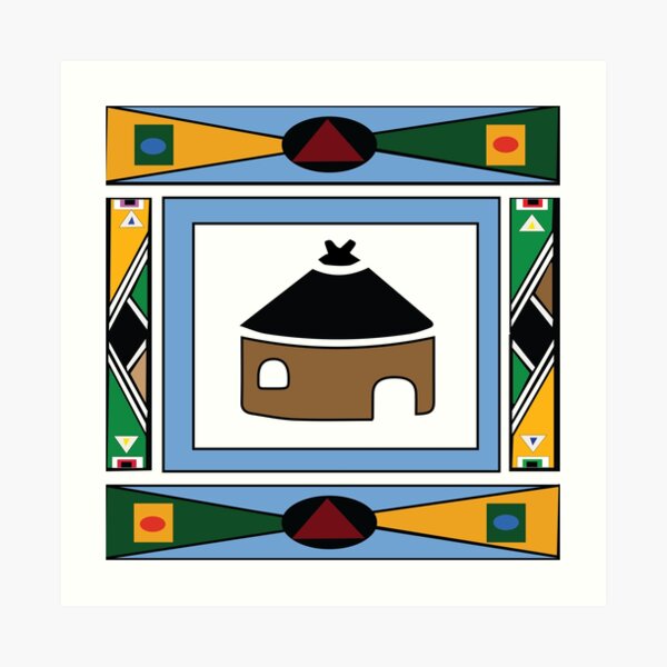 "Tribal Hut African Ndebele Tribe Home Decor" Art Print by Danielbrink ...