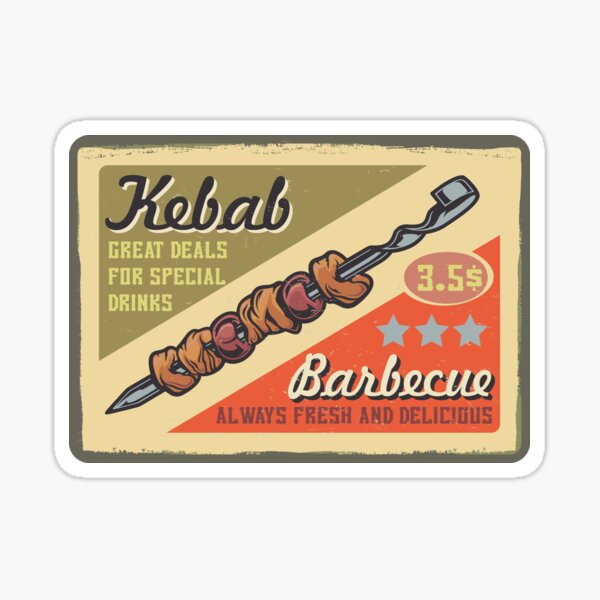"Kebab and barbecue" Sticker for Sale by Nanahnania | Redbubble