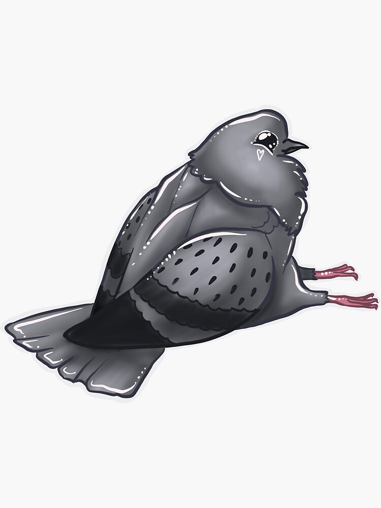 "sad pigeon sitting sad" Sticker by FokkusuNM | Redbubble
