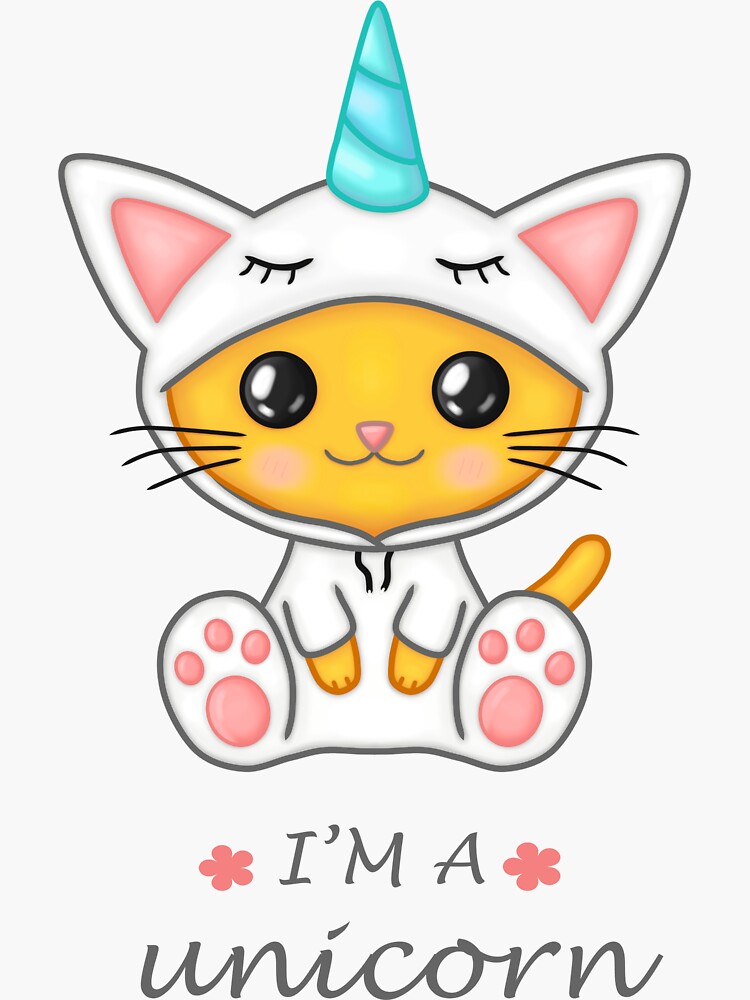 "Caticorn Kittycorn Meowgical" Sticker by Assla | Redbubble