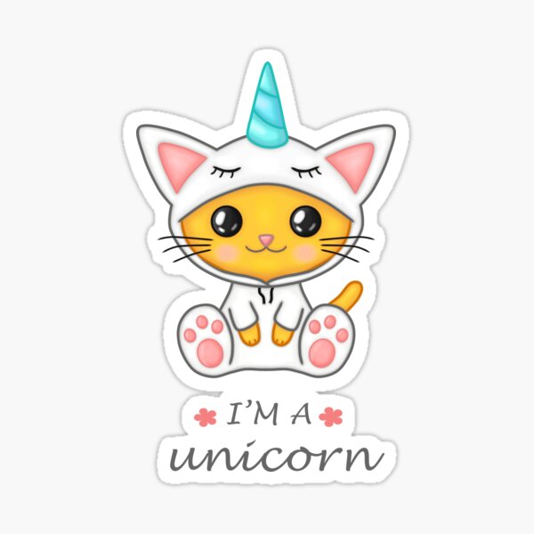 "Caticorn Kittycorn Meowgical" Sticker by Assla | Redbubble
