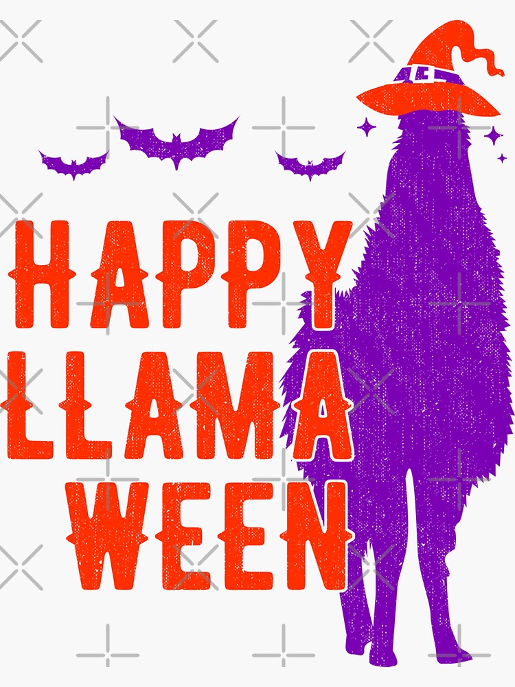 "Happy Llamaween Llama Halloween" Sticker for Sale by artworkbyrihen ...
