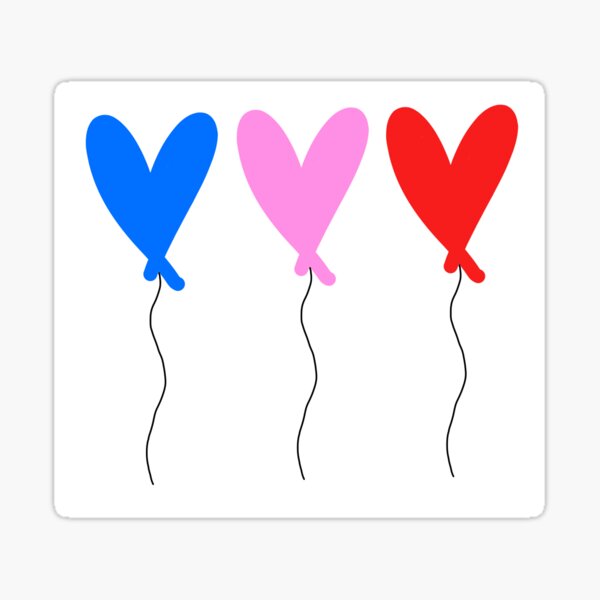 "Heart Balloons" Sticker for Sale by smallbubbles | Redbubble