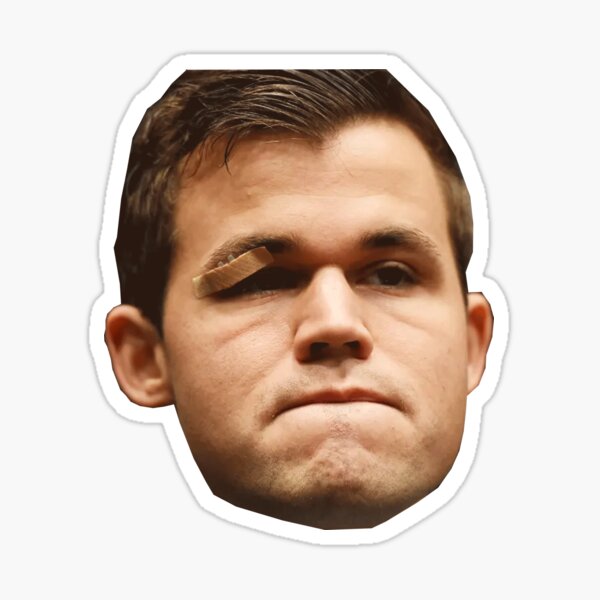"Magnus Carlsen Angry Face sticker" Sticker by LoveGalBlackTan | Redbubble