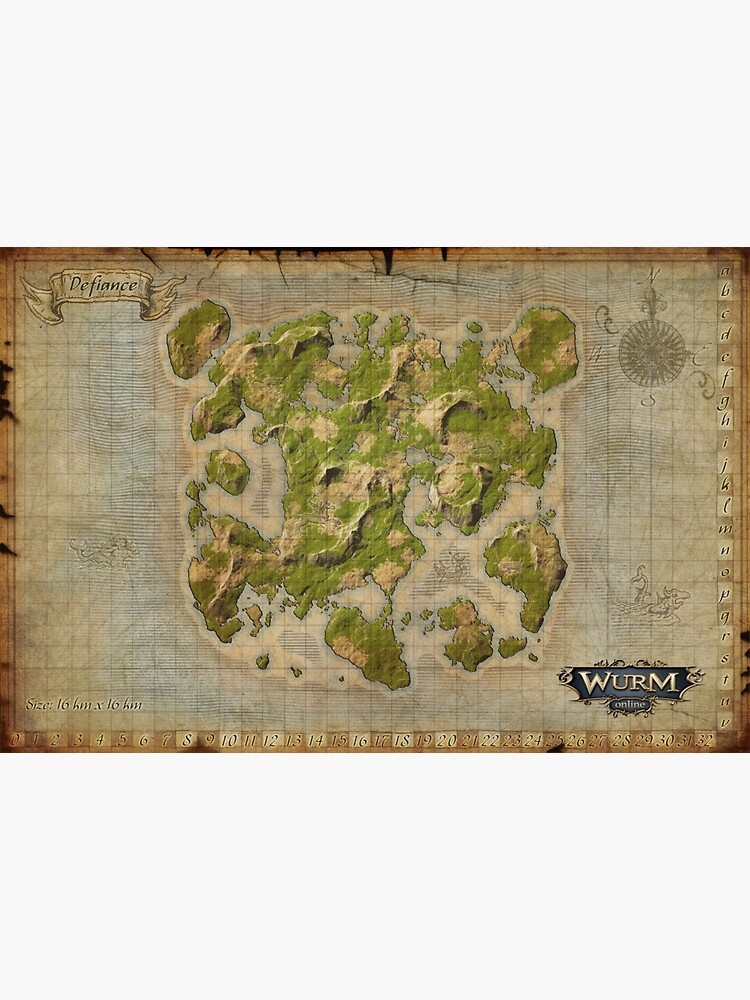 "Wurm Online Defiance map" Sticker for Sale by WurmOnline | Redbubble
