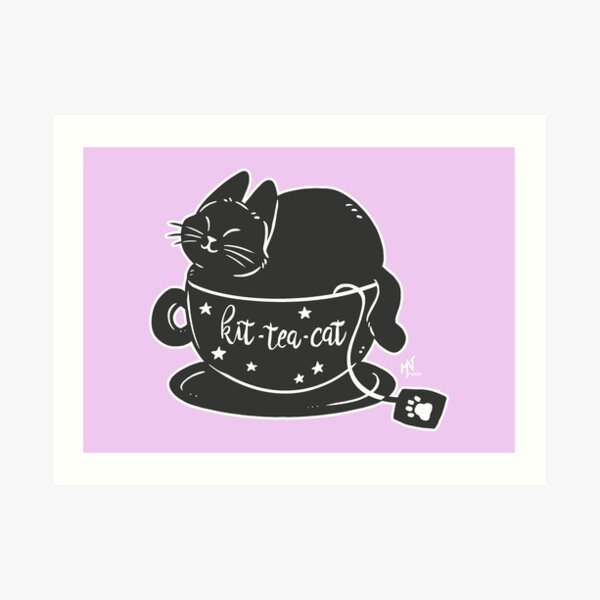 "Kit-Tea-Cat" Art Print by kattvalk | Redbubble
