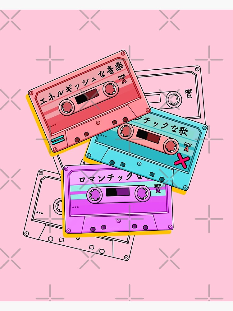 "Japanese Version: The cute set of retro mixtapes (80s, 90s style) on ...