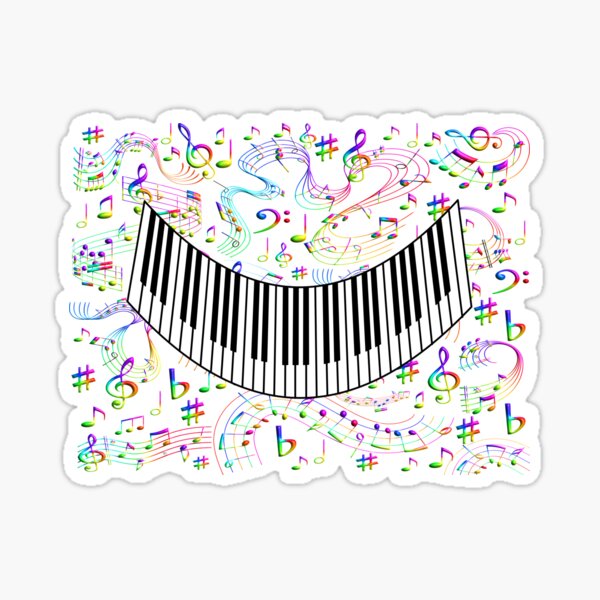 "Piano Keyboard Smile Music" Sticker for Sale by wimblettdesigns ...