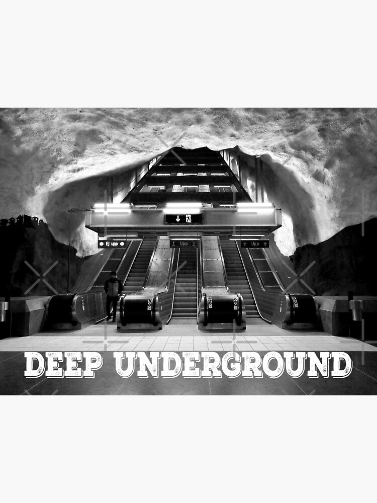 "Black and White, Deep Underground Train Tunnel Subway Art" Poster by ...