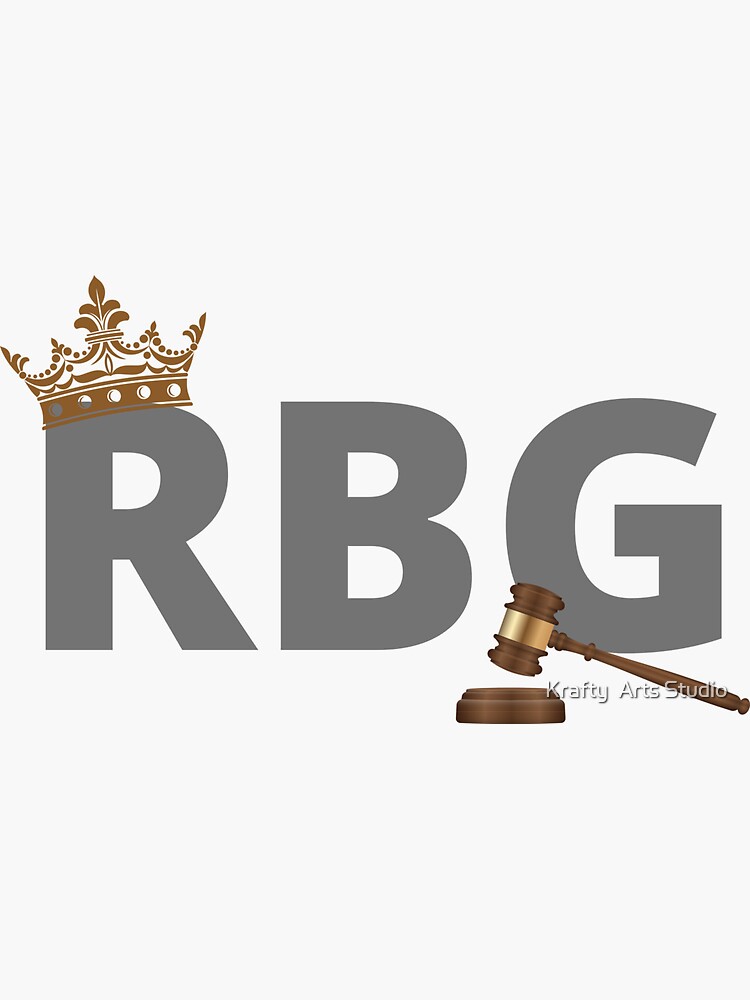 "RBG Initials with Crown and Gavel" Sticker for Sale by loulou1964 ...