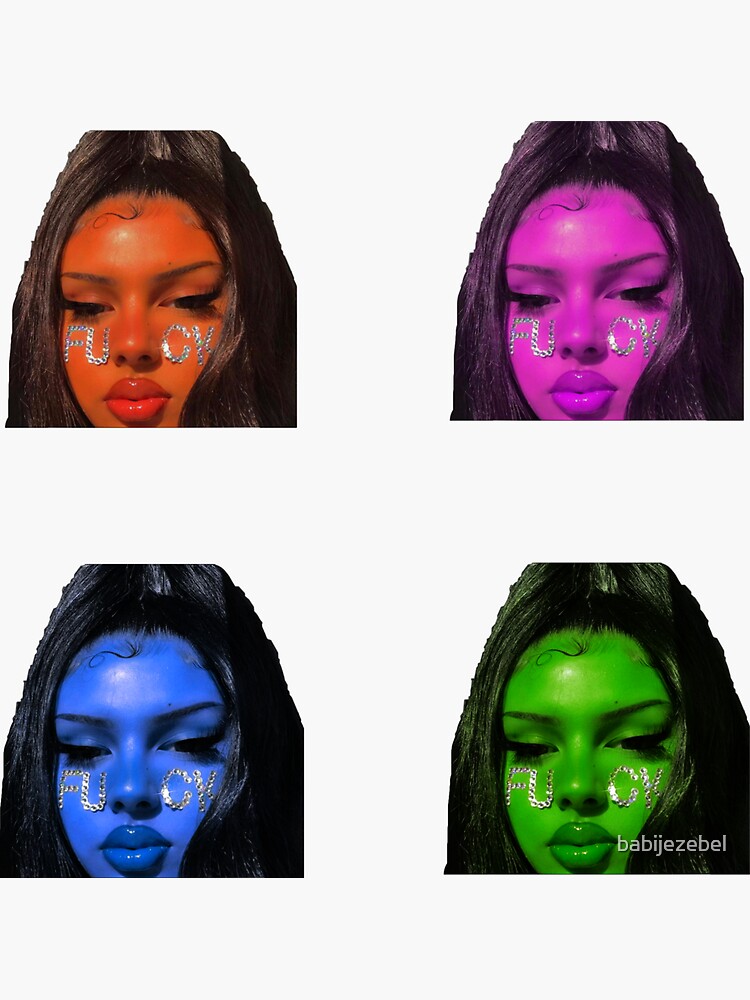 "y2k f*ck face jewels set pack" Sticker for Sale by babijezebel | Redbubble