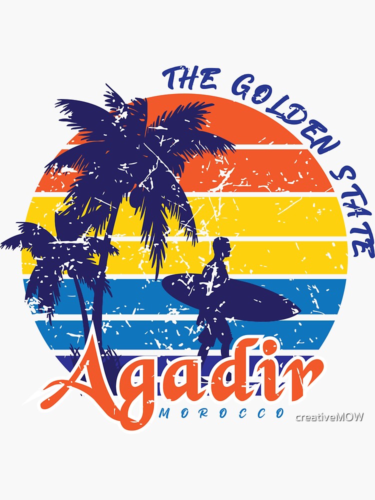 "Agadir Moroccan city of surfing - original design " Sticker by ...