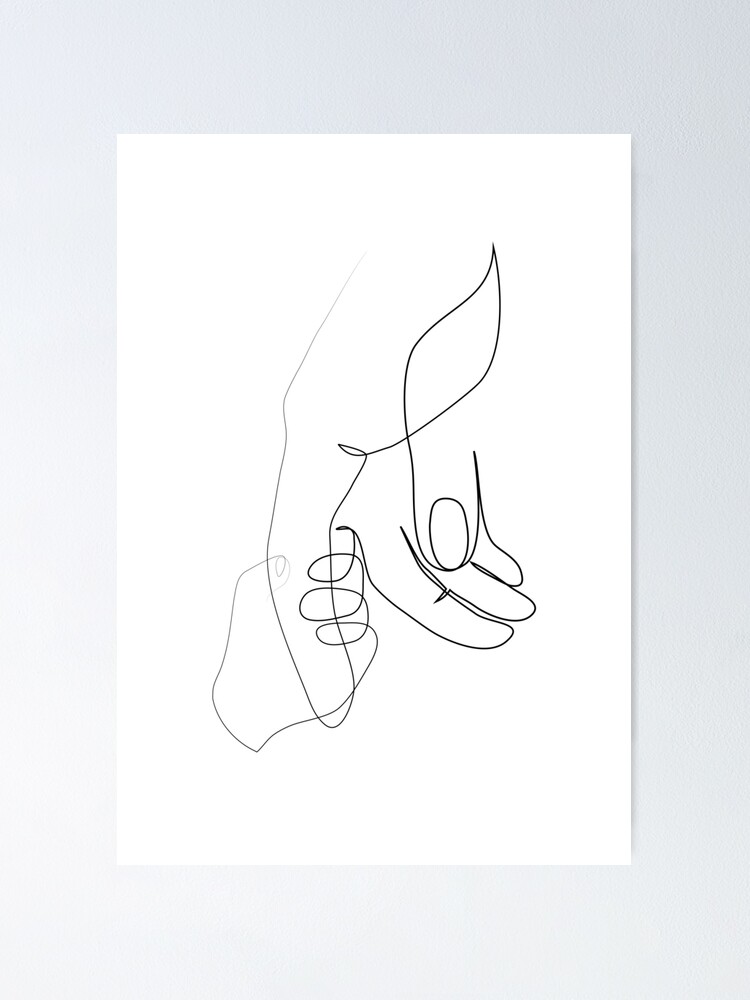 "Child hand - Minimal line art" Poster by InspiRin | Redbubble