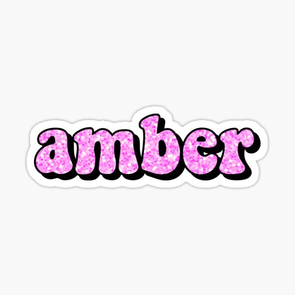 "aesthetic hot pink glitter amber name" Sticker for Sale by STAR10008 ...