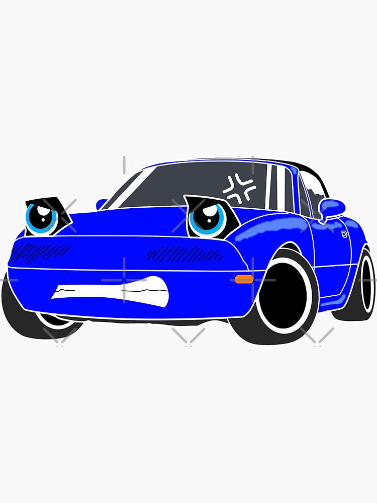 "Frustrated Miata" Sticker by tanyarose | Redbubble