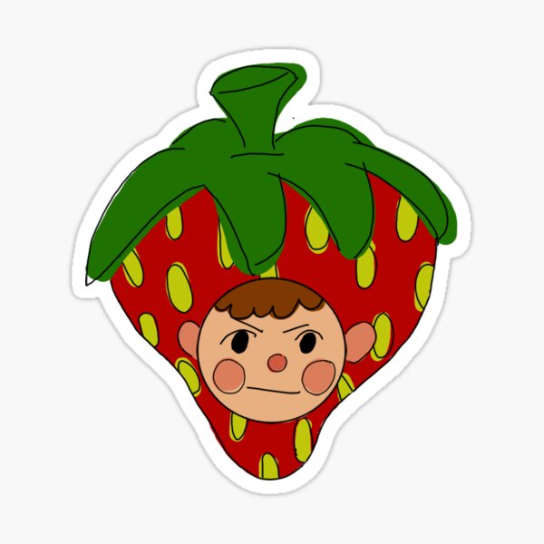 "Angry Strawberry With a Face" Sticker by abby61504 | Redbubble