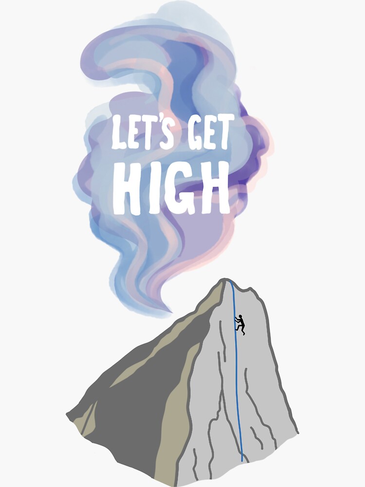 "Get High Sticker" Sticker for Sale by sentgoods | Redbubble