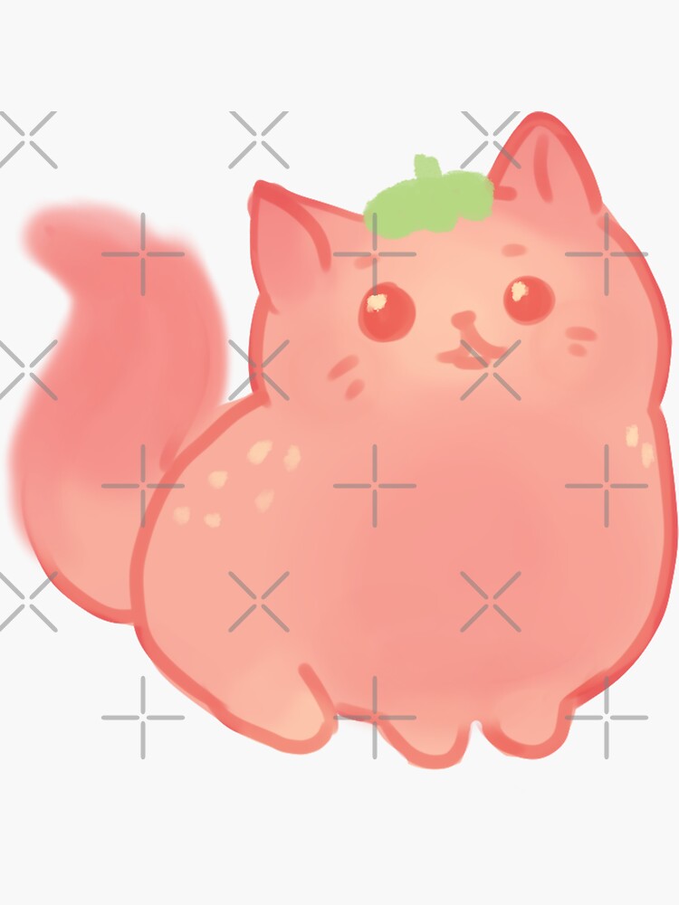 "strawberry arson cat (no text)" Sticker for Sale by goblinbabe | Redbubble