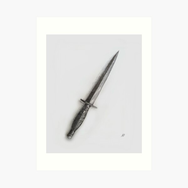 "Randall British Commando Dagger Drawing" Art Print for Sale by ...