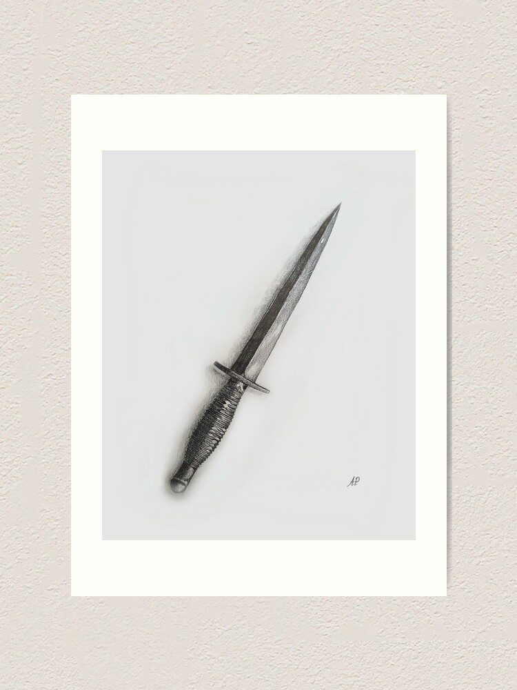 "Randall British Commando Dagger Drawing" Art Print for Sale by ...