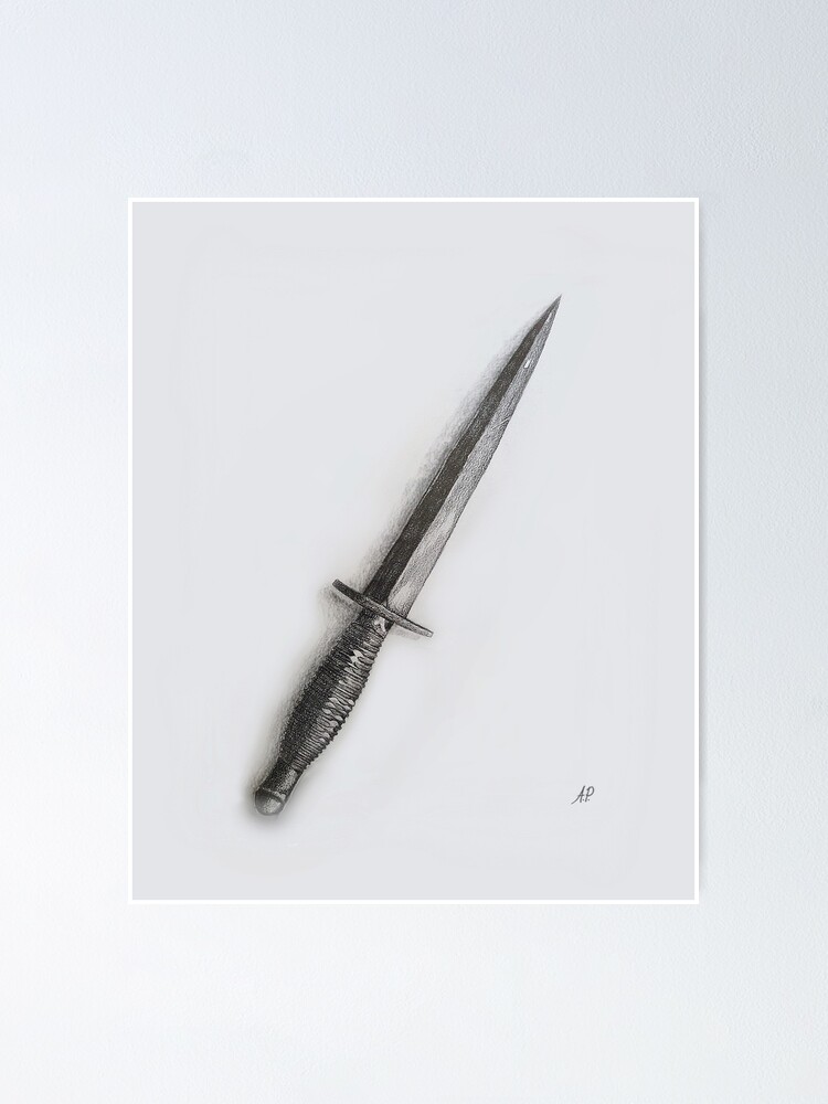 "Randall British Commando Dagger Drawing" Poster for Sale by Ivycloak ...