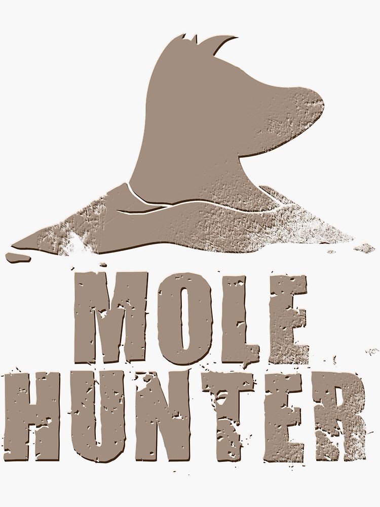 "Mole hunter text retro" Sticker for Sale by Imutobi | Redbubble