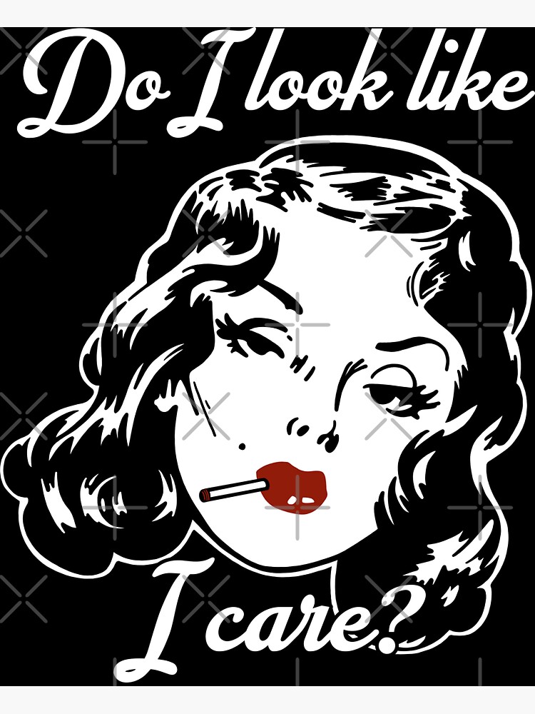 "Do I look like I care? Vintage Pin Up Girl" Sticker for Sale by ...