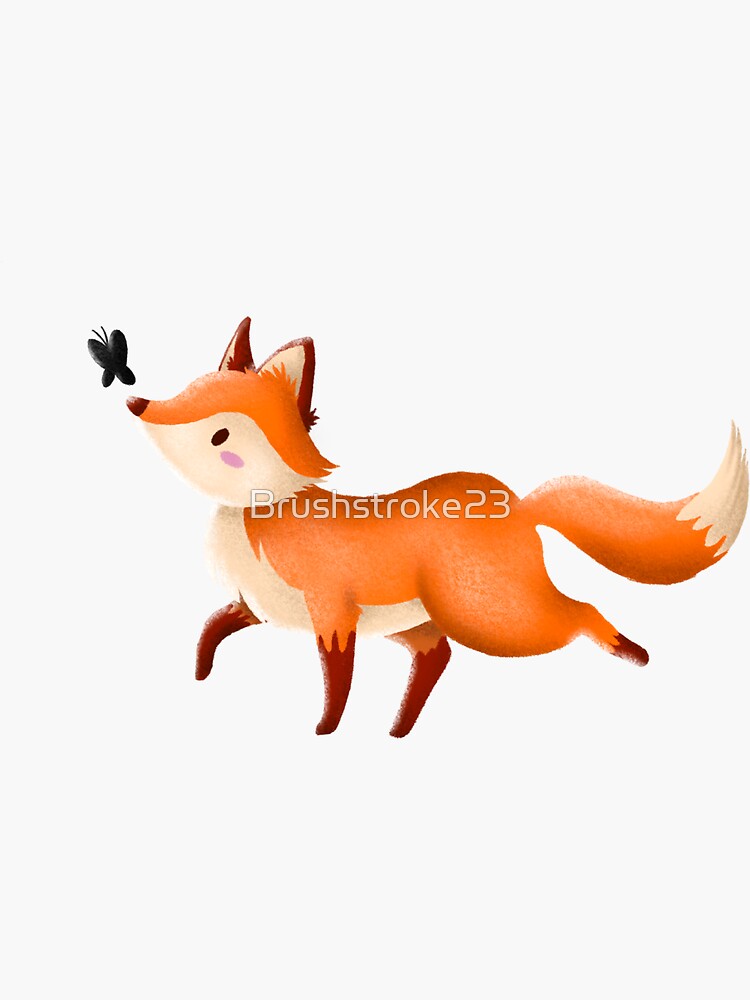 "Fox illustration" Sticker for Sale by Brushstroke23 | Redbubble