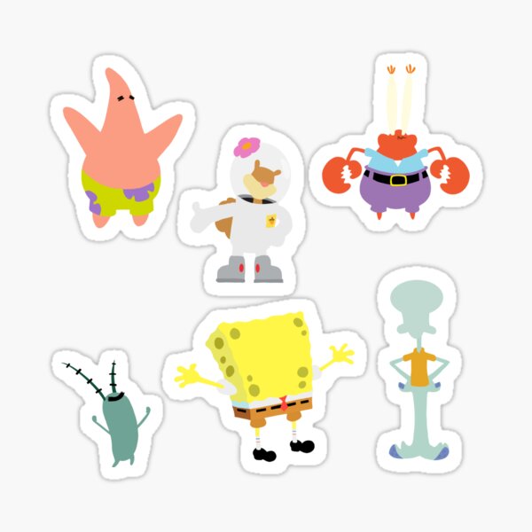 "Spongebob Characters" Sticker by Mojocoopy27 | Redbubble