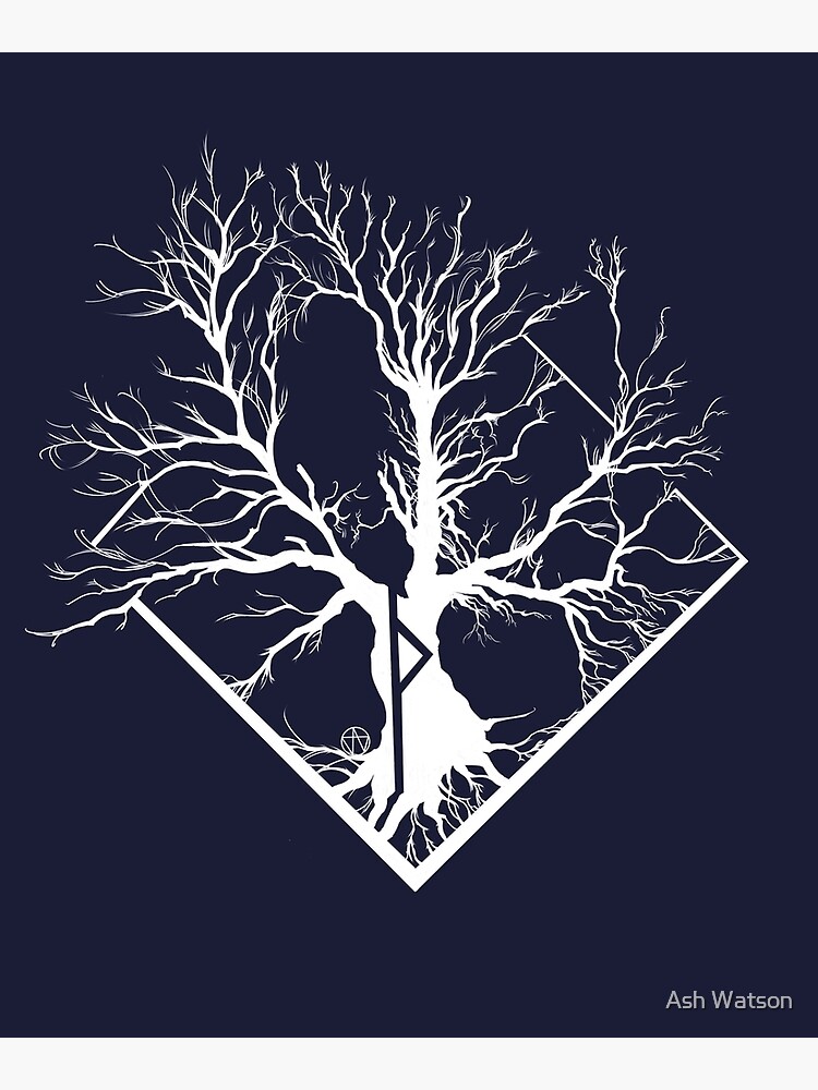 "Ash Tree In Winter (white line)" Poster for Sale by ashman2901 | Redbubble