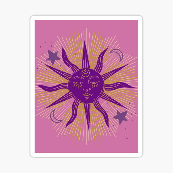 "Celestial Sun, Moon & Stars" Sticker for Sale by RKotian | Redbubble