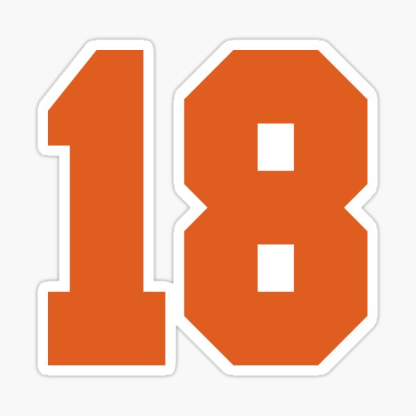 "18 Number Cleveland Sports Eighteen Brown Jersey" Sticker for Sale by ...