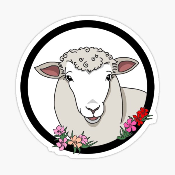 "Sheep art" Sticker for Sale by Portobellovegan | Redbubble