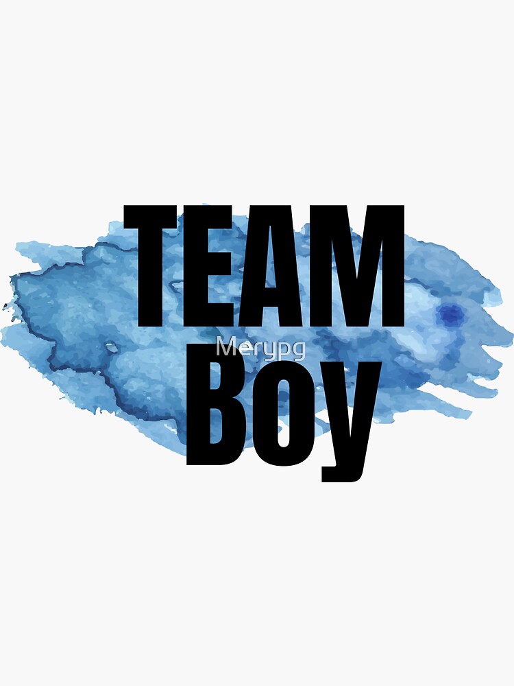 "Team Boy - Watercolor background" Sticker for Sale by Merypg | Redbubble
