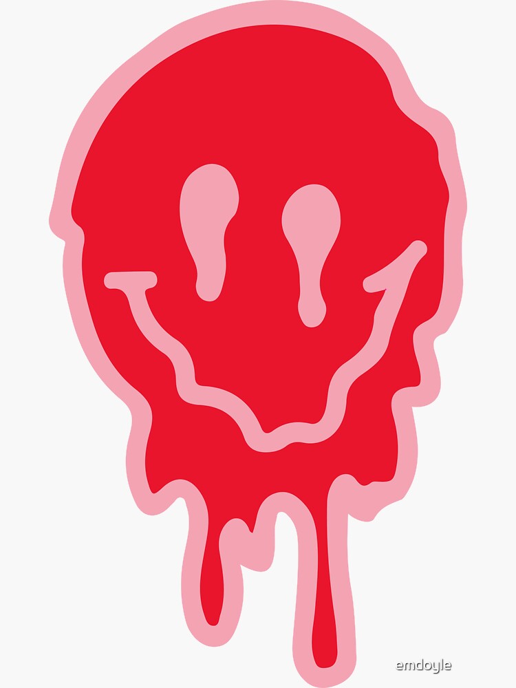 "Drip Smiley Face" Sticker by emdoyle | Redbubble
