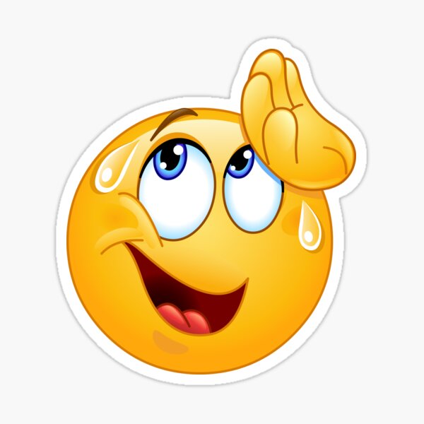 "Wiping Sweat Emoticon" Sticker for Sale by yayayoy | Redbubble