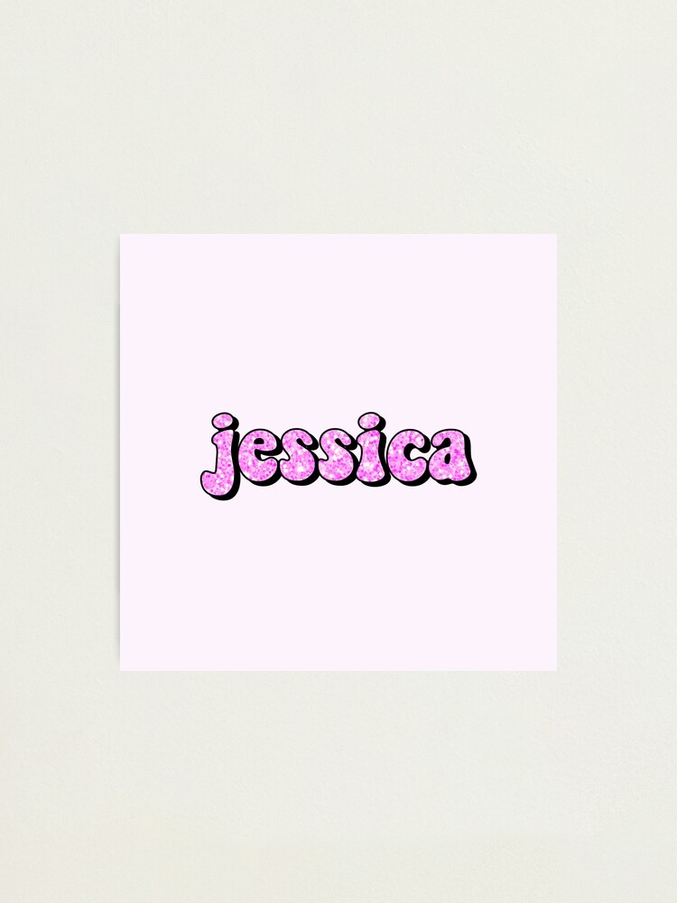 "aesthetic hot pink glitter jessica name" Photographic Print for Sale ...