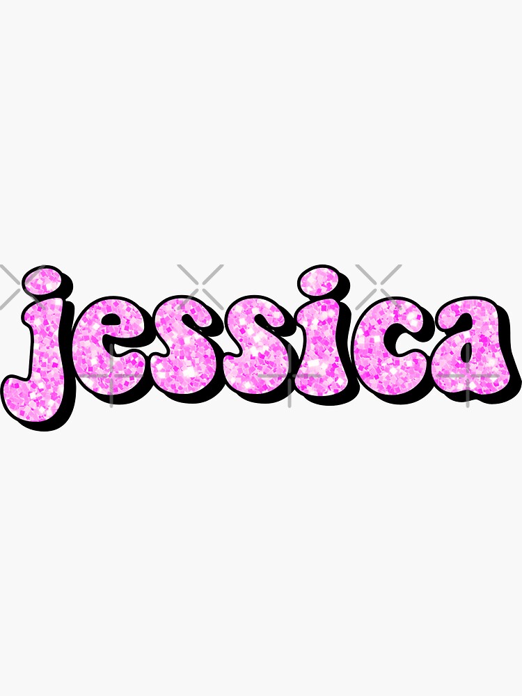 "aesthetic hot pink glitter jessica name" Sticker for Sale by STAR10008 ...