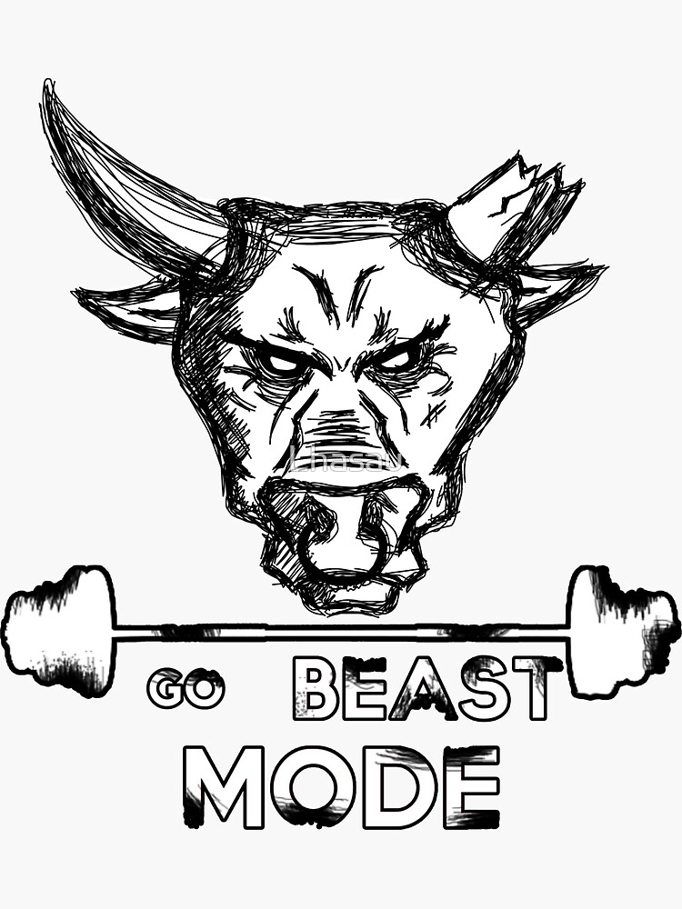 "Go Beast Mode" Sticker by Lhasau | Redbubble