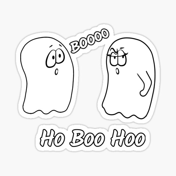 "Ho Boo Hoo Halloween Sarcastic Ghosts Humor" Sticker for Sale by ...