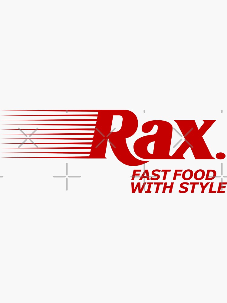 "Rax Restaurant Design | 80s and 90s Defunct Restaurant" Sticker for ...