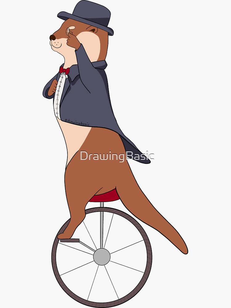 "Fancy Otter" Sticker for Sale by DrawingBasic | Redbubble