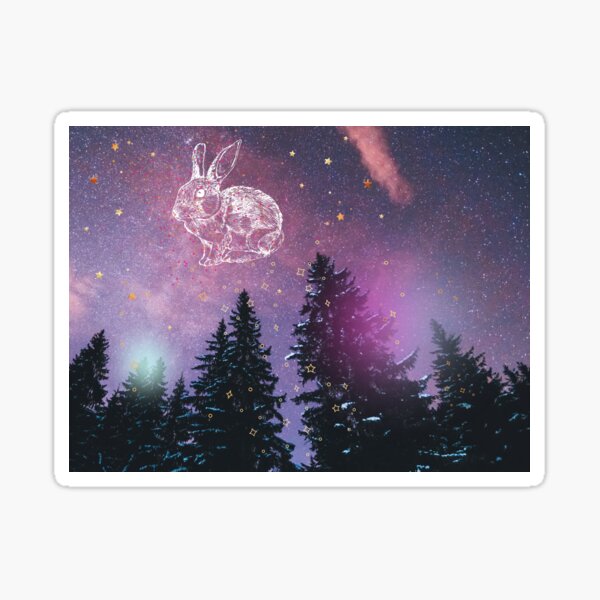 "Celestial Rabbit" Sticker by ZeeDigitalArt | Redbubble