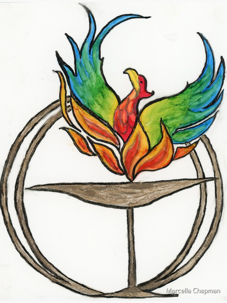 "Unitarian Phoenix" Sticker for Sale by LiaWeirInk | Redbubble