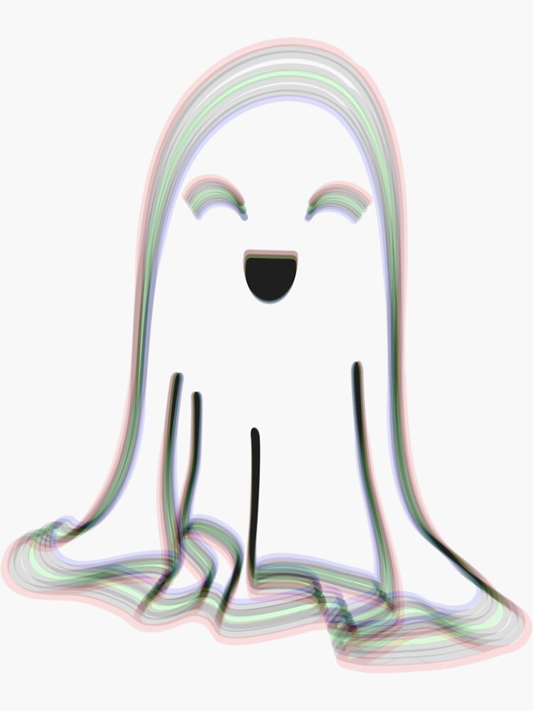 "Spooky Cute Glitch Ghost" Sticker for Sale by caverybates | Redbubble